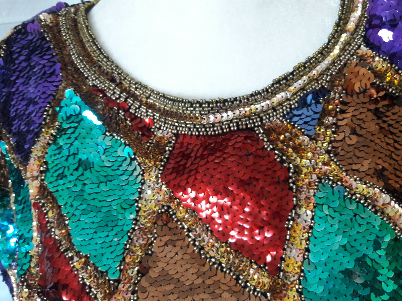 Black Tie by He-Ro Multi-Colored Sequin & Beaded Long… - Gem