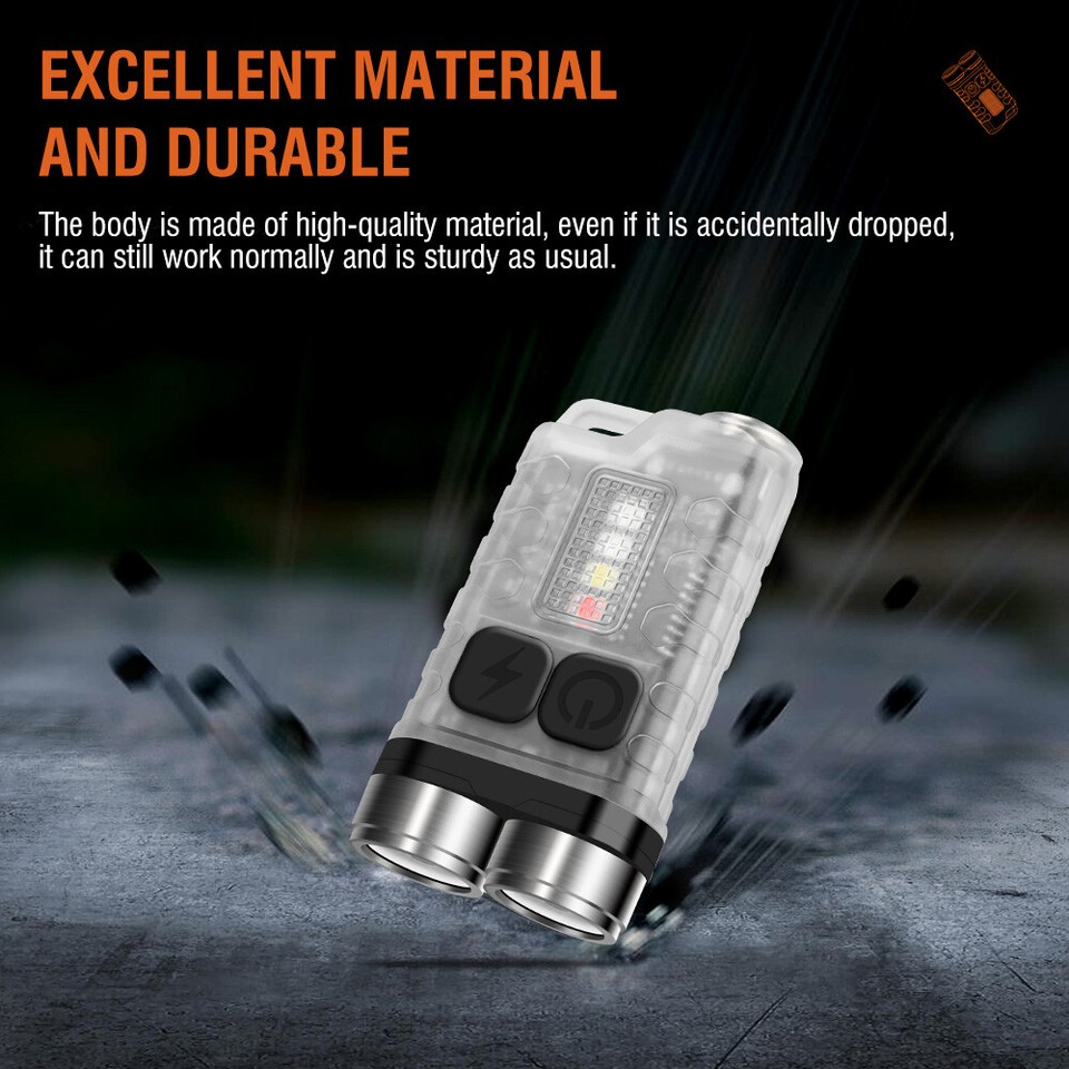 2x V3 Mini Double Head Small LED Flashlight Magnetic EDC Working Light ...