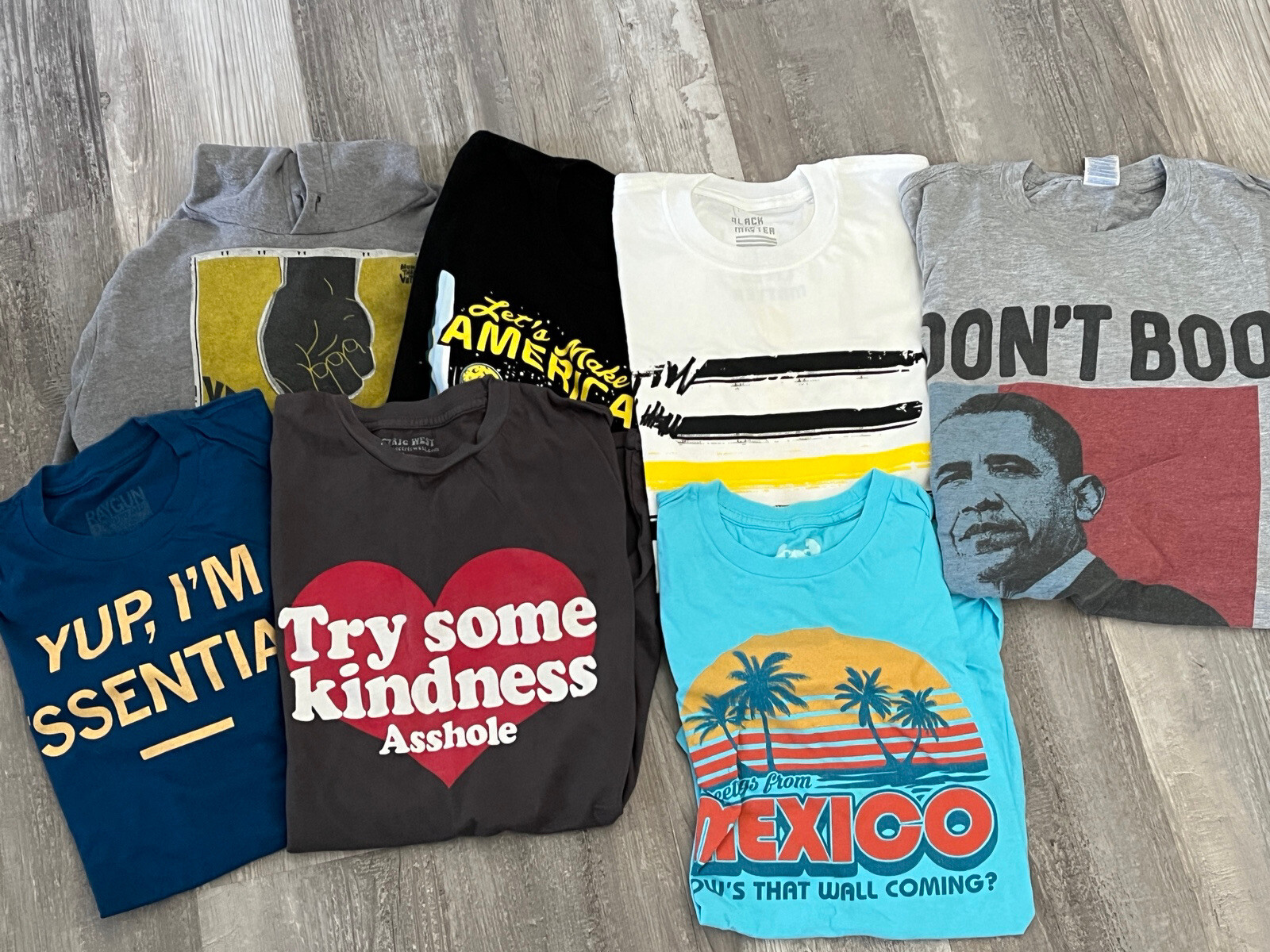 Lot 7 Mens S/M Political Left T-Shirts hoodie Obama BLM Voter ...