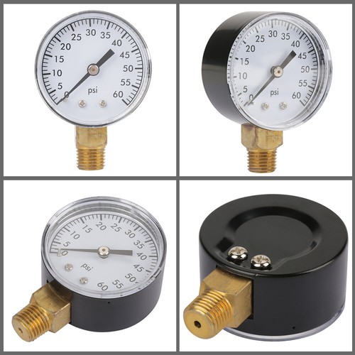 0-60psi Pressure Gauge Manometer For Water Air Oil Dial Base Entry NPT ...