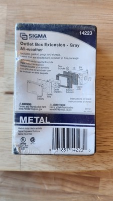 Sigma Electric, Gray, Outlet Box Extension, 1-pack, 14223 1-Gang | eBay