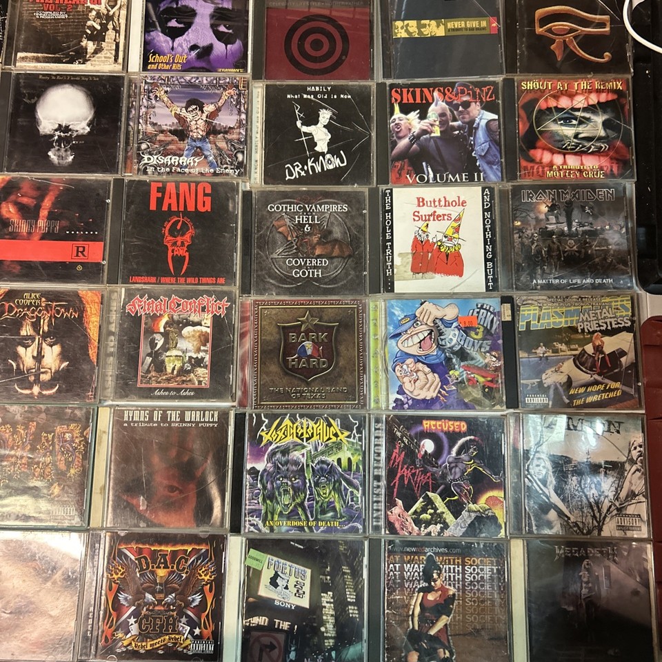 Lot Of 36 -Cds-Damaged- Punk/ Metal - Gwar Fang Megadeath Bark Hard ...