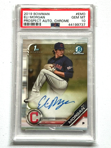 ELI MORGAN 2019 BOWMAN 1ST CHROME AUTOGRAPH PSA 10 GEM MINT CLEVELAND ...