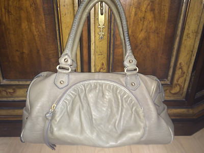Authentic BOTKIER gray soft leather tote satchel doctors bag-Saks-RARE ...