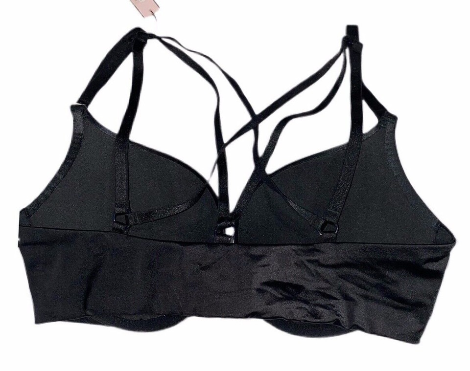 Victorias Secret Very Sexy Push Up Padded Strappy Back Bra 32DDD Black ...