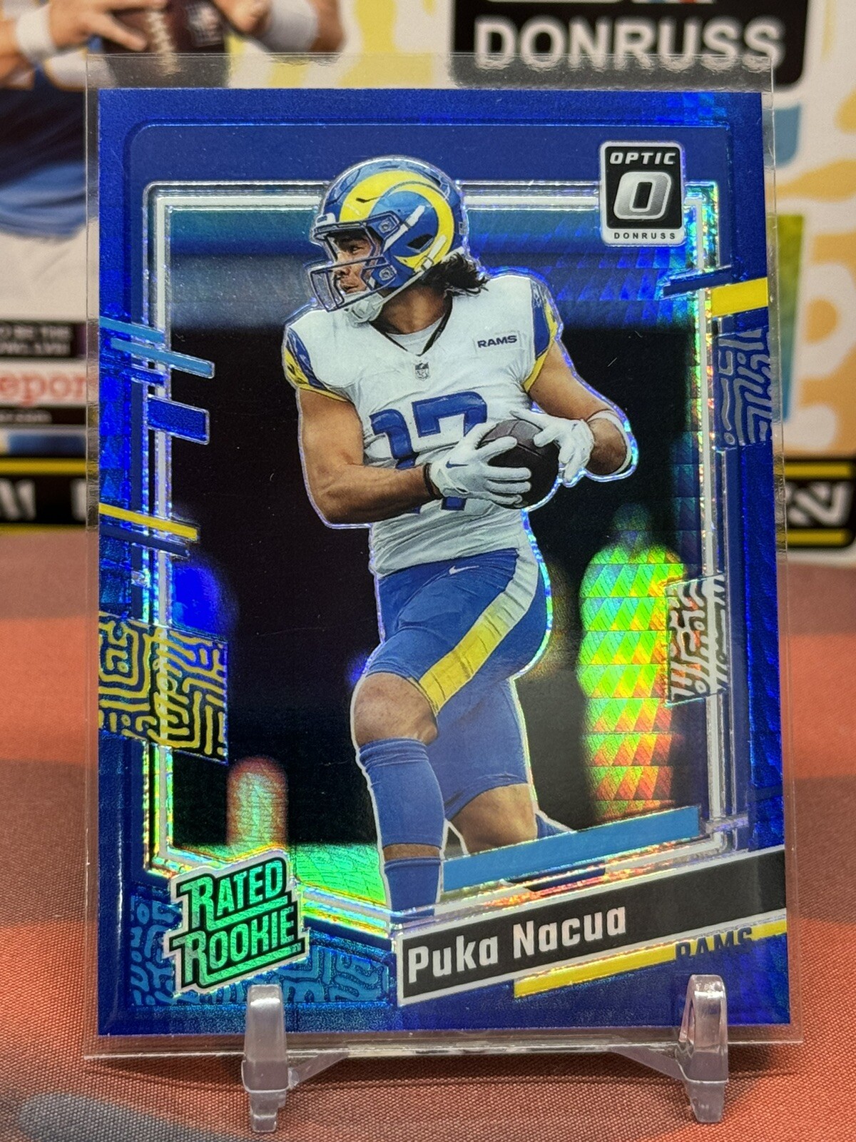 2023 Donruss Optic Puka Nacua Blue Hyper Rated Rookie RC #238 SSP Rams ...