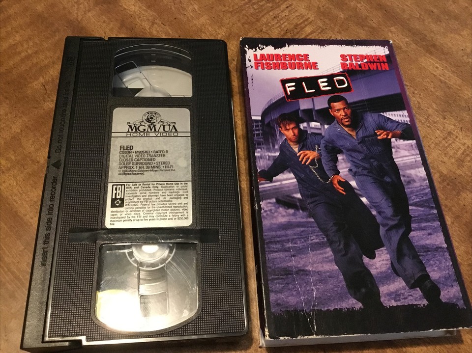 Fled (VHS, 1996) Laurence Fishburne, Stephen Baldwin, Salma Hayek ...