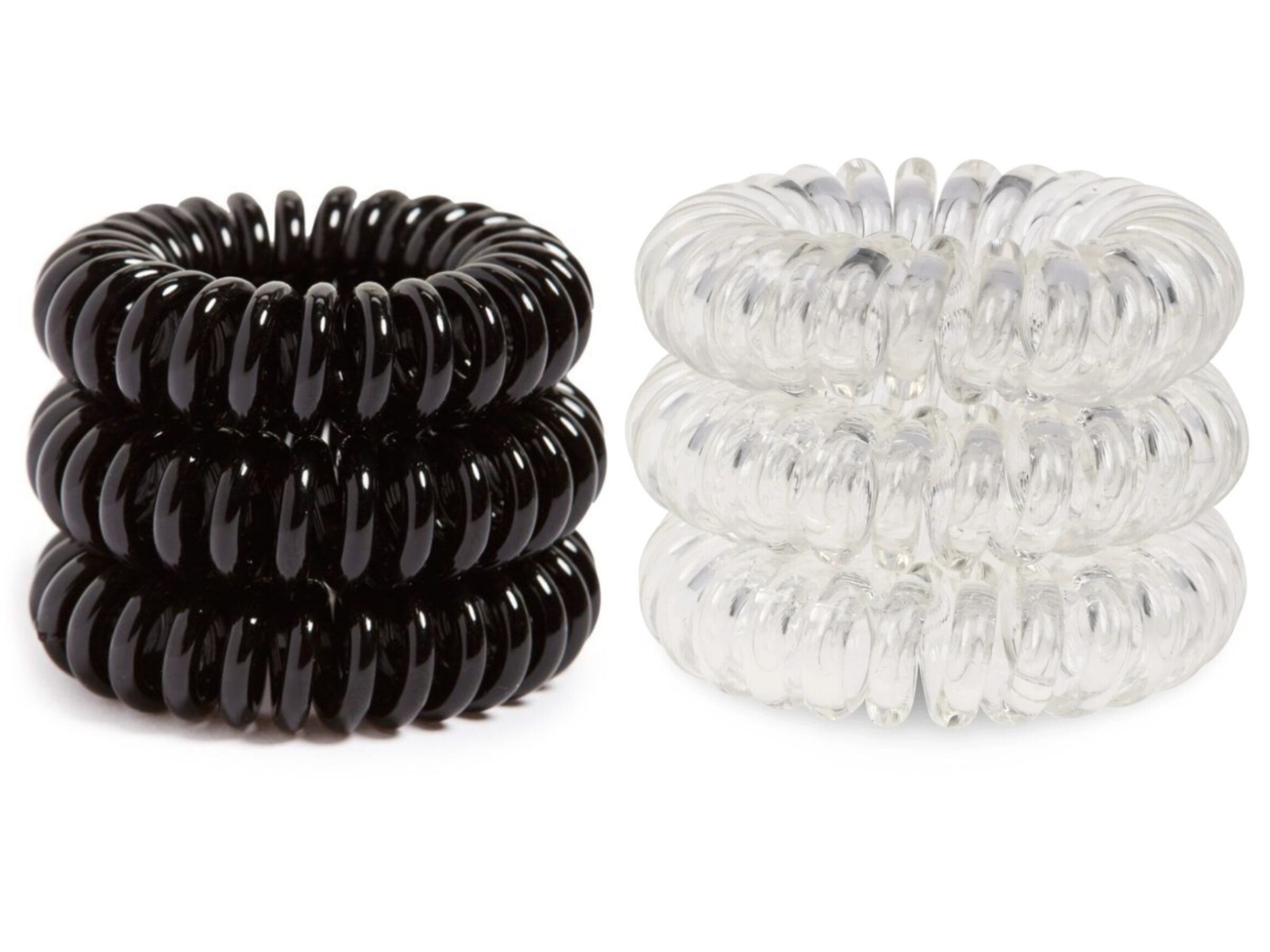 10 Hair Bobbles Spiral Coil Elastic Tie Wired Bands Stretchy Plastic ...