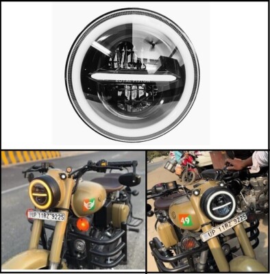 7" Led Headlight Minus Fit For Royal Enfield New Classic Reborn ...