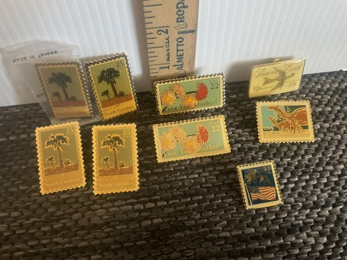 Lot of 9 VTG USPS Stamp Lapel Pins United States Postal Service Mixed ...
