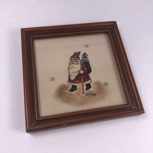 Jean Henry Theorem Painting Santa with Tree- Folk Art Signed | eBay