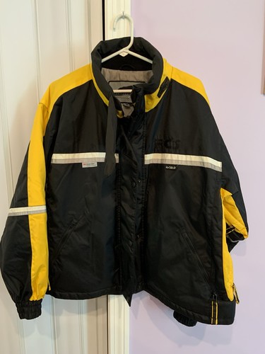 Vintage Katahdin Gear FCJ Scotchlite Jacket Women’s Sz XL Black Yellow ...