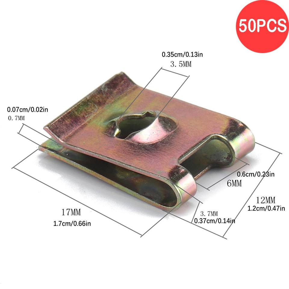 50Pcs Rustproof Speed Fasteners Screw U Clips Spire Auto Captive Nut ...