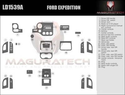 Fits Ford Expedition 2003-2006 Manual AC No Navigation Large Wood Dash ...
