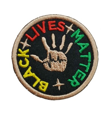 Black Lives Matter Embroidered Sew/Iron-On Patch 2.4" Hook & Loop BLM ...