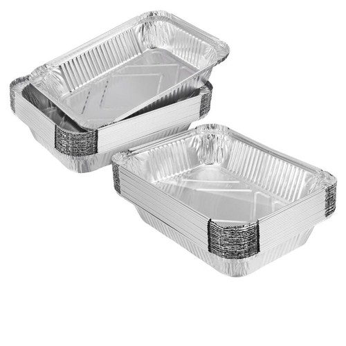 50X Rectangle Foil Tray Disposable Aluminium Foil Baking Roasting Trays ...