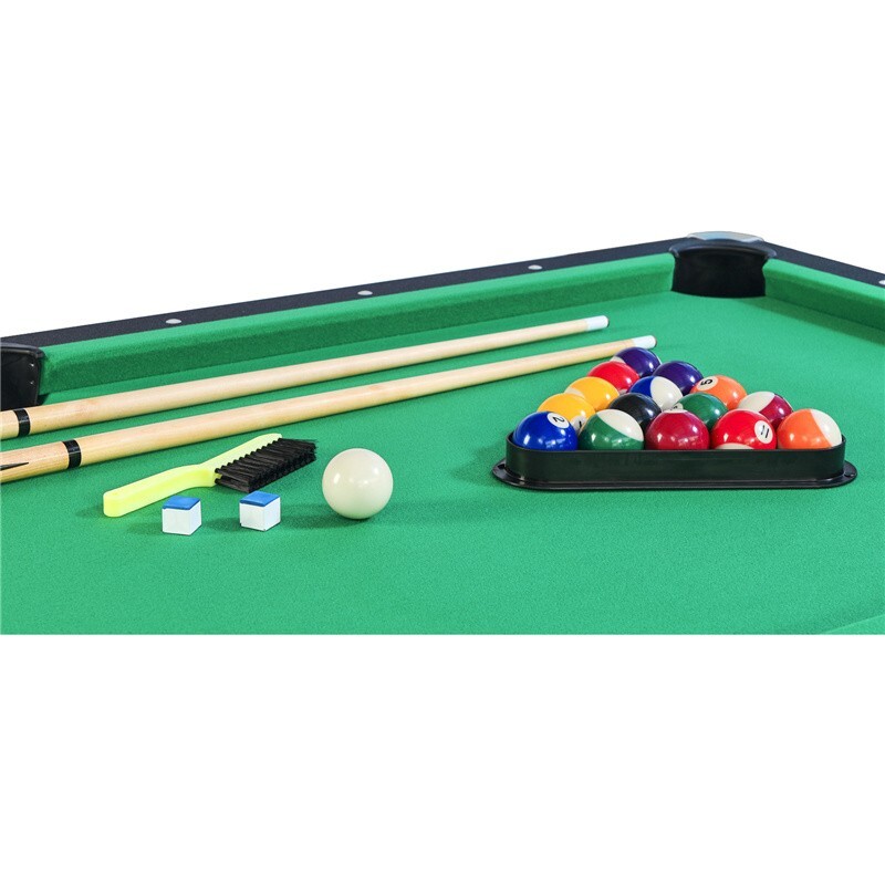 Spartan 6-ft Pool Table with Table Tennis Top - Black with Green Felt ...
