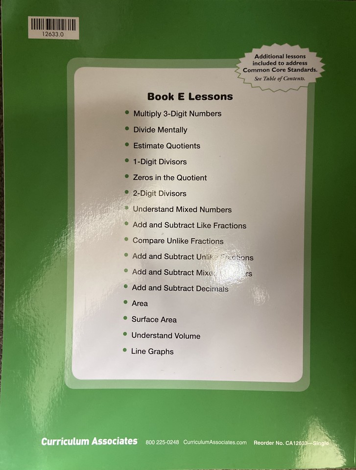 Strategies To Achieve Math Success, Series E Curriculum Associates 2010 ...