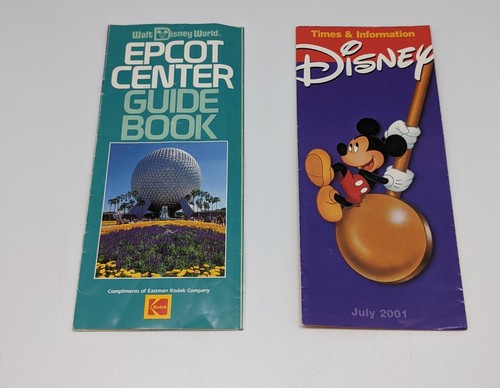 Vintage 1984 EPCOT Center Guide Book Maps Walt Disney World + 2001 WDW ...