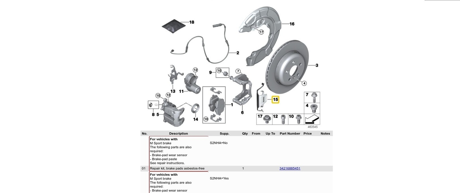 BMW Caliper Carrier Design Clip M Sport Brake 34206881294 New Genuine ...