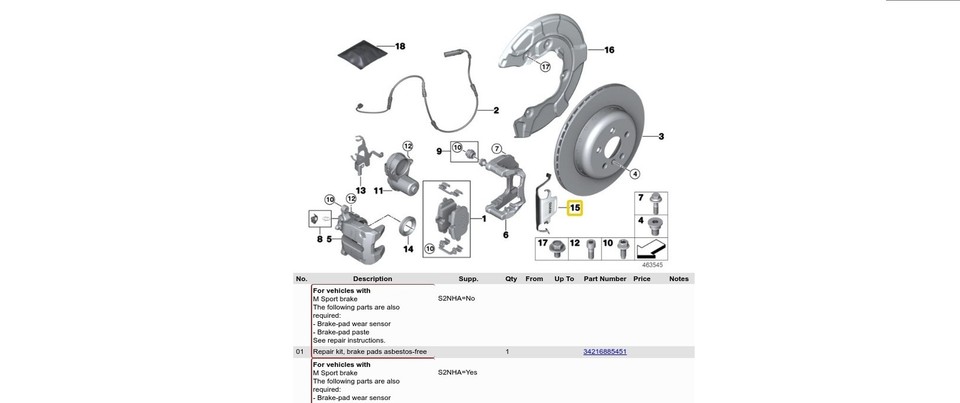 BMW Caliper Carrier Design Clip M Sport Brake 34206881294 New Genuine ...