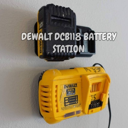 DeWalt DCB118 Charger & Dual 20V Battery Wall Mount - Space-Saving ...