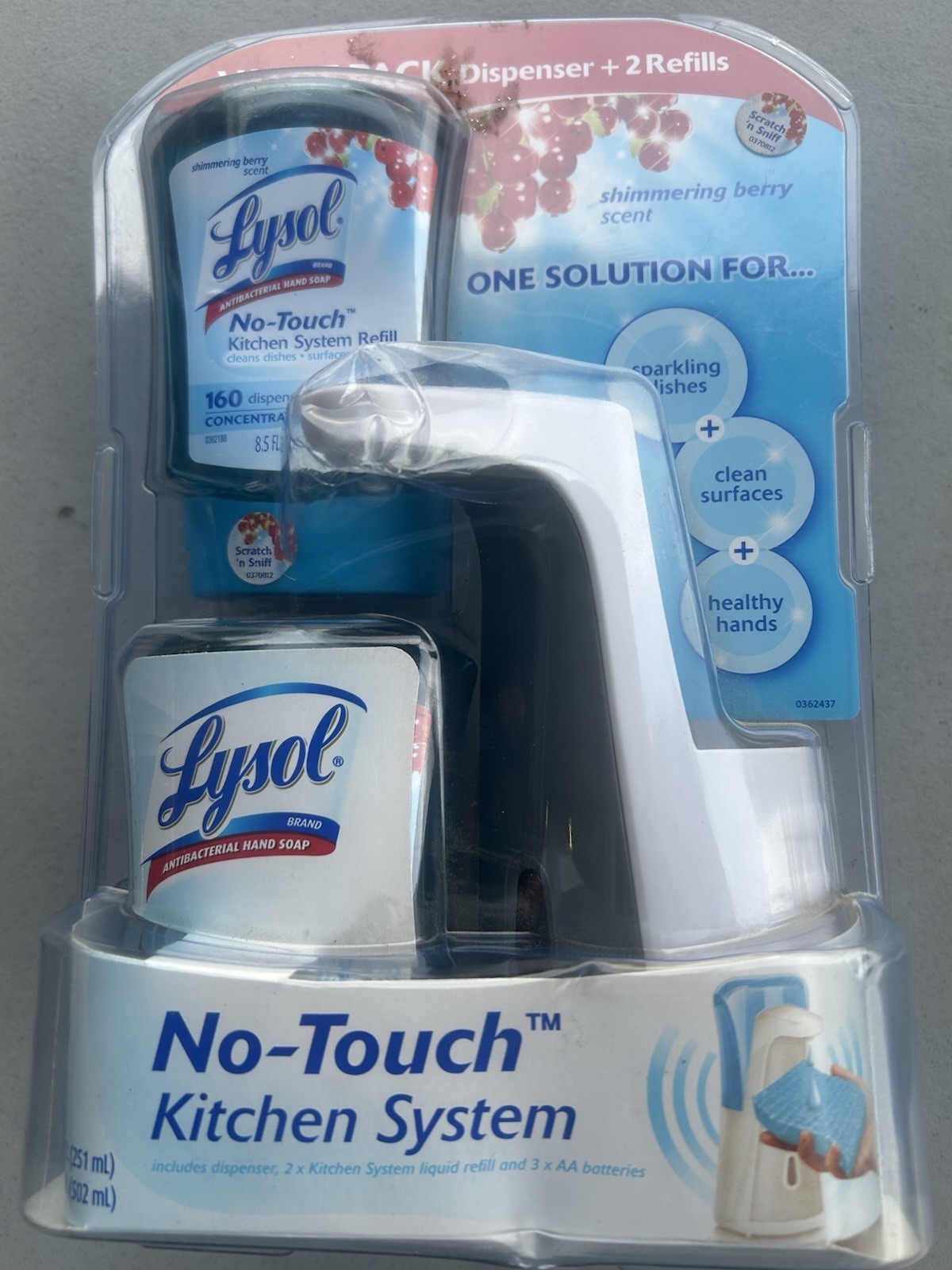 NOS Lysol No Touch Kitchen SYSTEM DISPENSER Shimmering Berry w/ 2 Soap Refills | eBay
