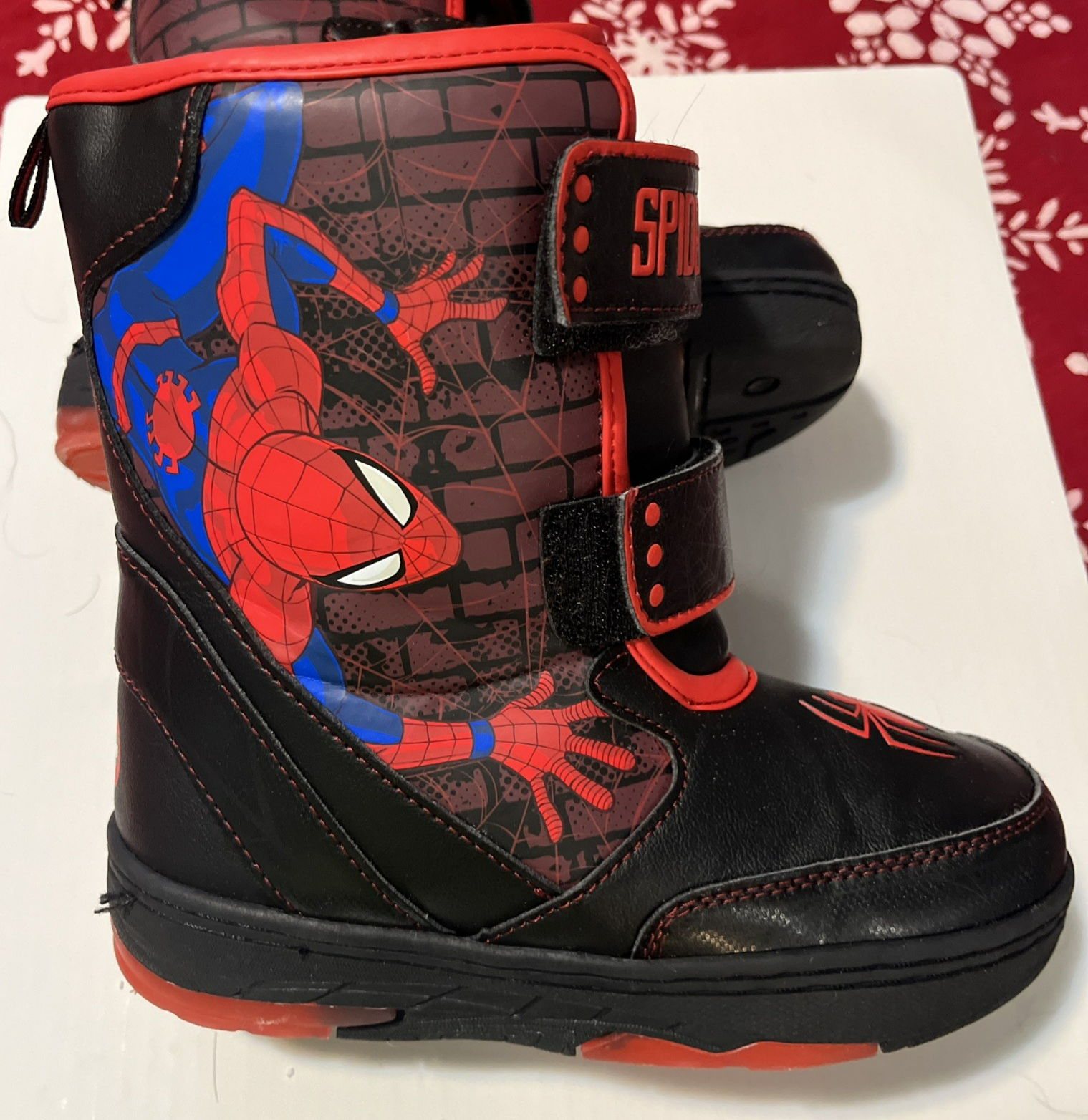 Marvel Boys Spider-Man Winter Boots Size 7 Soles Light Up | eBay