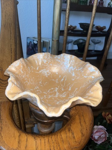 MID CENTURY SHAWNEE USA 2503 POTTERY FOOTED BOWL Peach | eBay