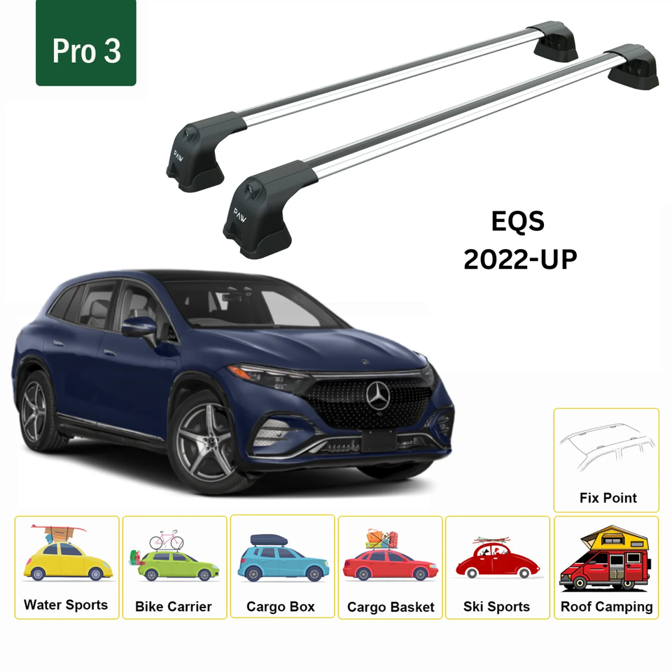 For Mercedes Benz EQS Suv 2022-Up Roof Rack Cross Bars Metal Bracket ...