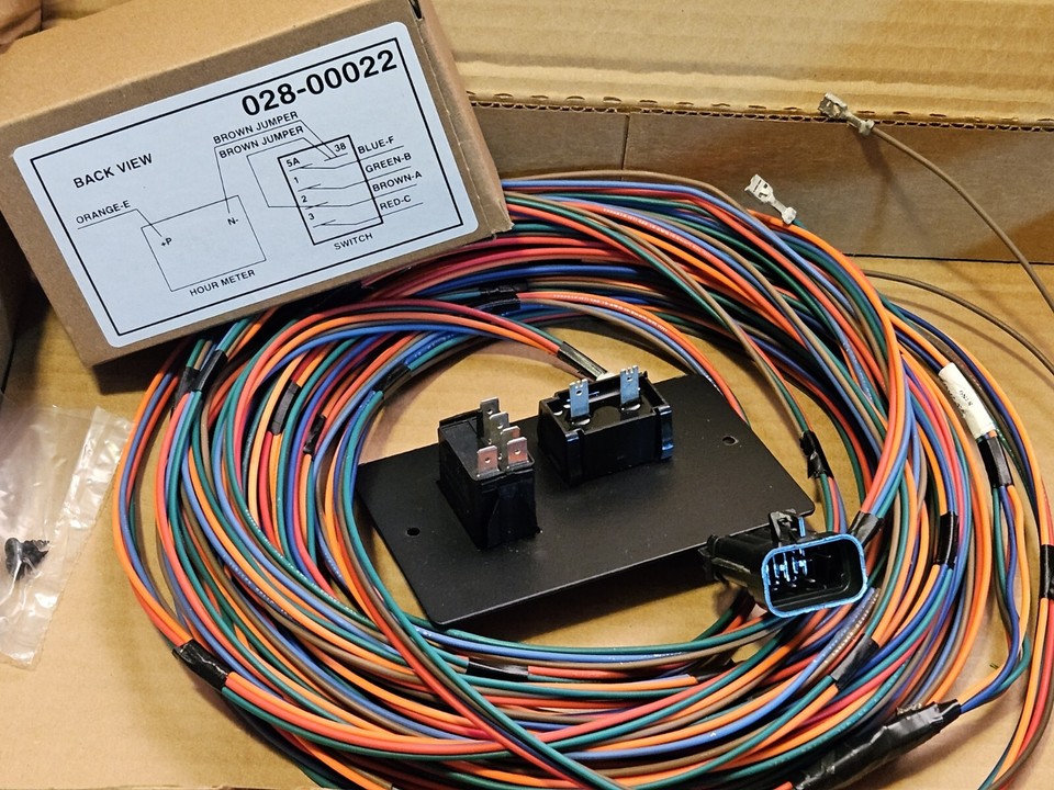 ONAN 50' HARNESS 8-PIN PLUG & SILENT REMOTE GAS START SWITCH PANEL HOUR ...