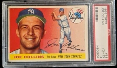 1955 Topps JOE COLLINS #63 PSA 4 VG-EX 1st Baseman New York Yankees ...