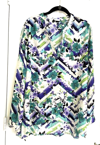 EUC Kim Rogers Women's Tunic Top, Embellished Pull On Asymmetrical Hem ...