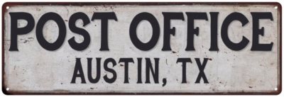 Austin, Tx Post Office Personalized Metal Sign Vintage 106180011007 | eBay