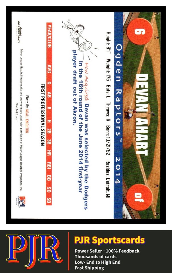 2014 Grandstand Ogden Raptors #6 Devan Ahart Ogden Raptors | eBay