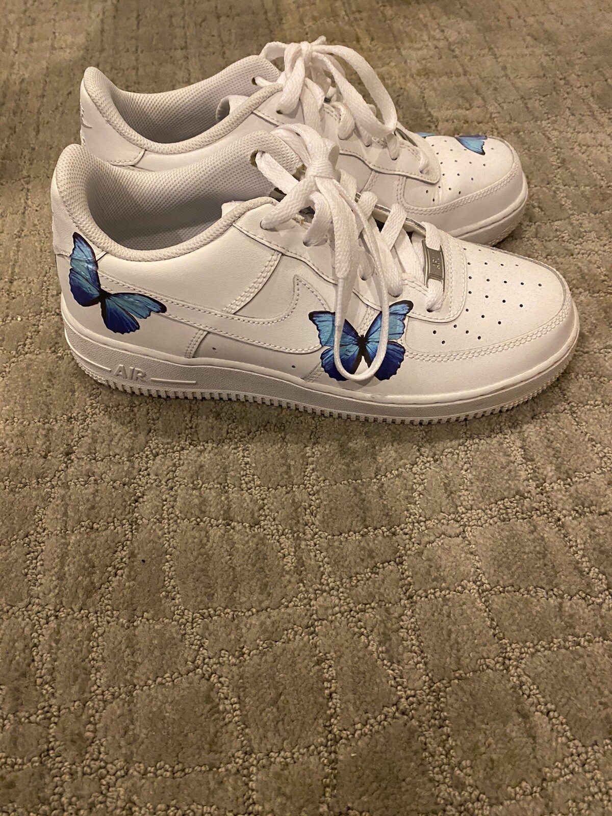 Custom Blue Butterfly Air Force 1s ‘07 Women’s Sneake… - Gem