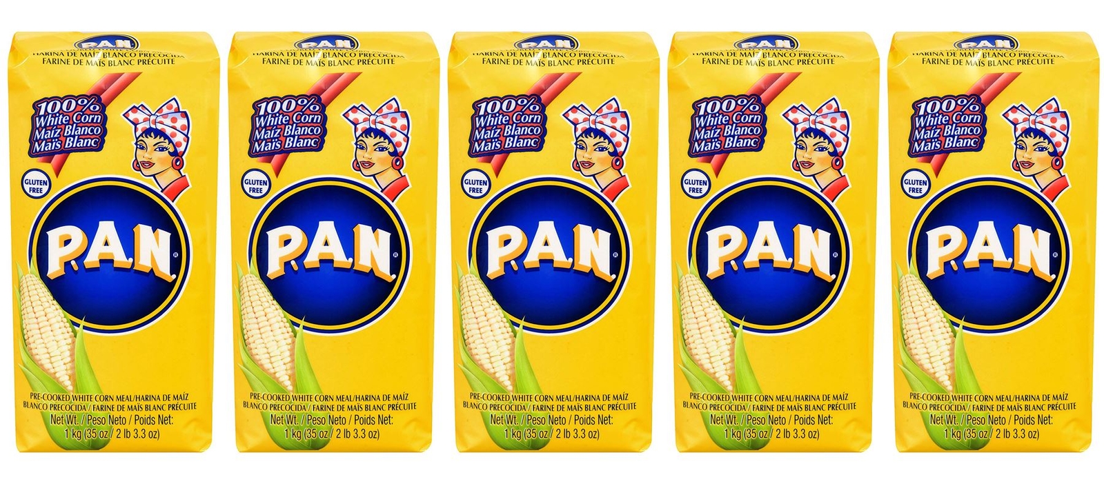 (5 X 1Kg) Harina PAN Pre-Cooked White Maize Meal(Harina de Maíz ...