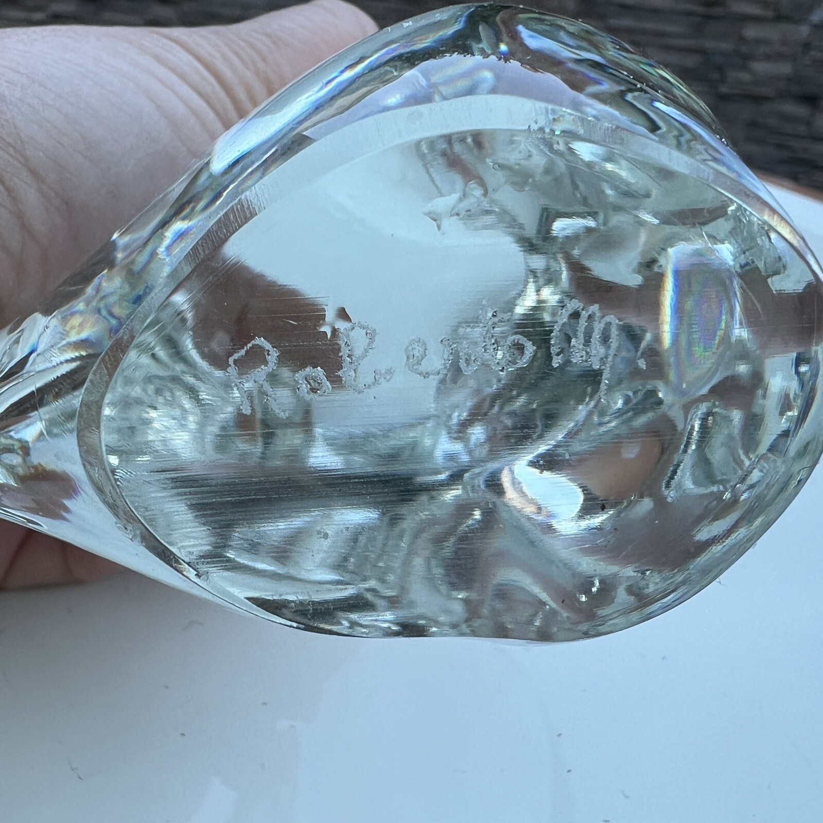 Rare Vintage MCM Roberto Moretti Signed Art Clear Glass Owl Sculpture 6 ...