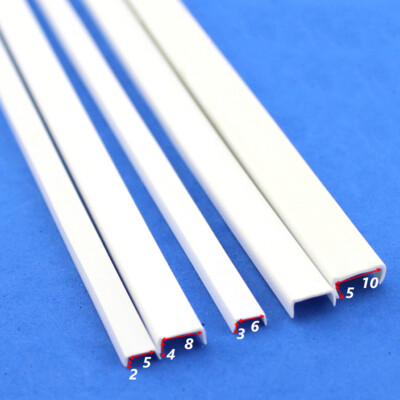 250mm ABS Styrene Plastic U Profile Channel Strip Rod Bar DIY Craft ...