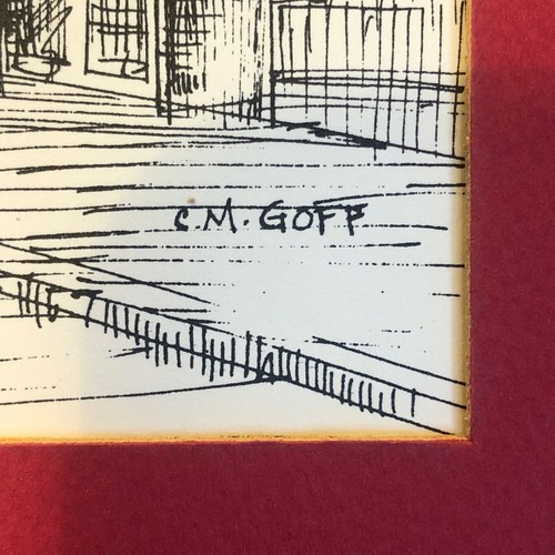 2 vtg Clark M. Goff prints "Old Ironsides USS Constitution," "Old North ...