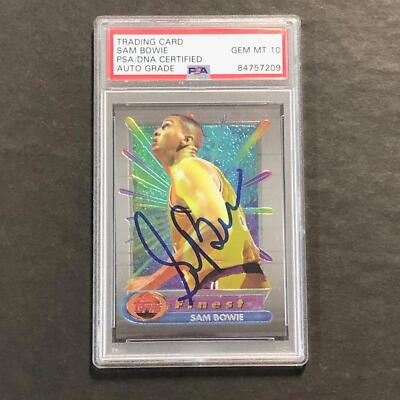 1994-95 Topps Finest #76 Sam Bowie Signed Card Auto 10 PSA Slabbed ...