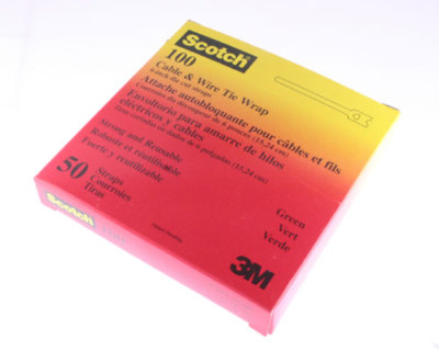 100-6ST-GREEN Hook and Loop Cable Fastener. Width:0.375 inch ...