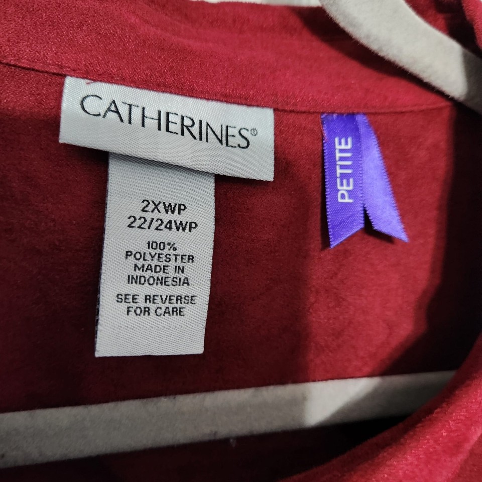 CATHERINES Moleskin Button Down Long sleeve Shirt Maroon Red 22/24WP ...