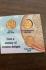 Century Lincoln Cent Set; 3 BU Coins on Card: Wheat, Memorial, Union ...