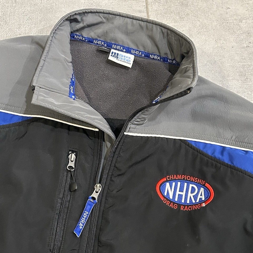 Vintage NHRA Jacket Mens 3XL Black Red Winston Drag Racing Soft Shell ...