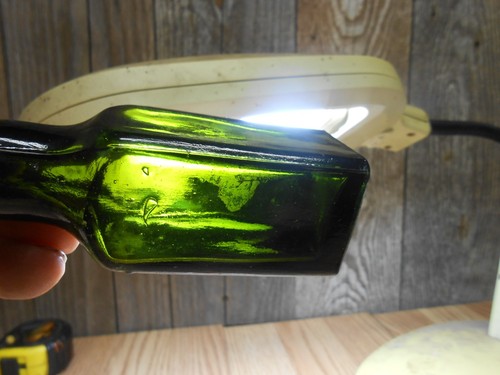 antique olive green square food medicine bottle blown glass unembossed ...