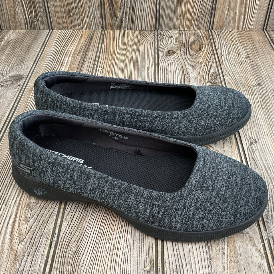 Skechers Goga Max Shoes 14479 Womens Size 8 Gray Black Slip On Comfort ...