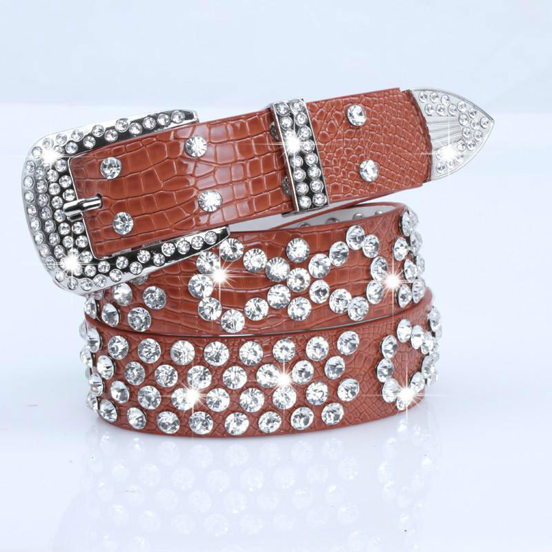 Shiny Rhinestone Crystal Studded Belt Women Western Bling Waistband ...