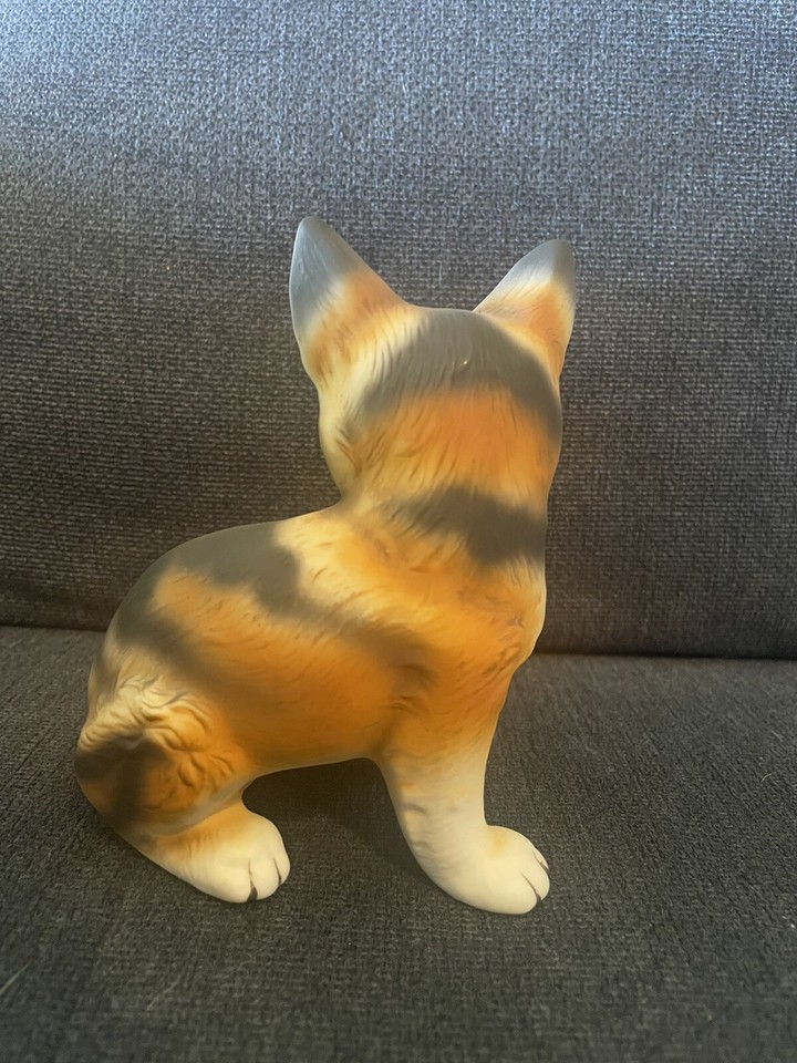 Aldon Porcelain Calico Feline Figurine Big Ears Big Eyes Cat - Made in ...