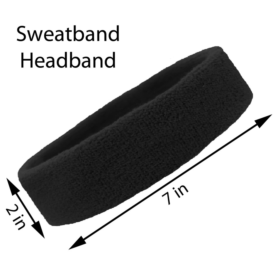 Sweatband Head Band Terry Cotton Sweat Headband Gym Workout Sports ...